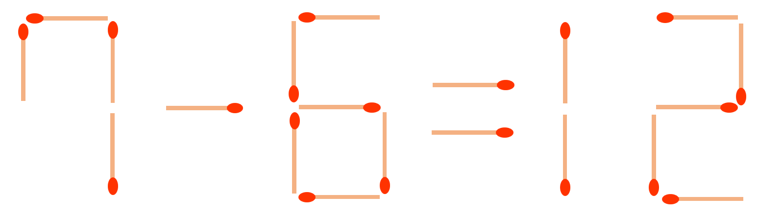 Q1 マッチ棒クイズ「7-6=12」 - BrainExe